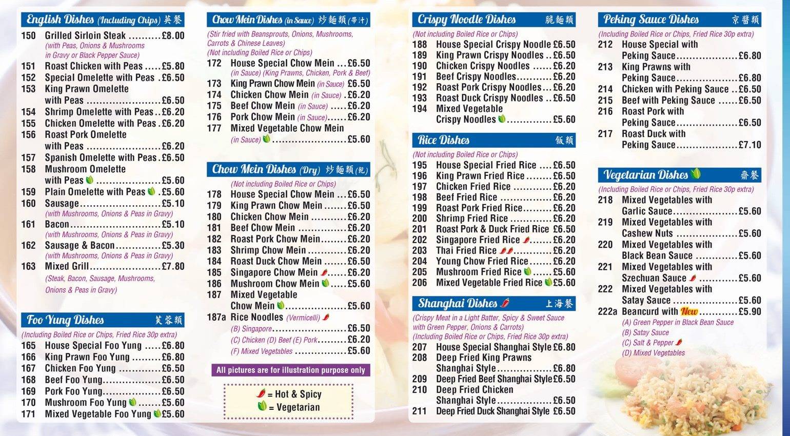 Menu at New Peking House fast food, Durham