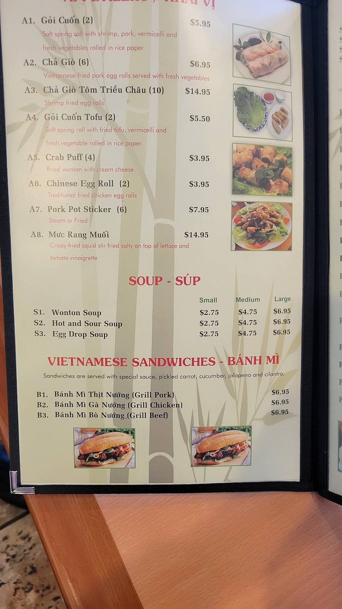 Menu at Phở NB restaurant, New Braunfels