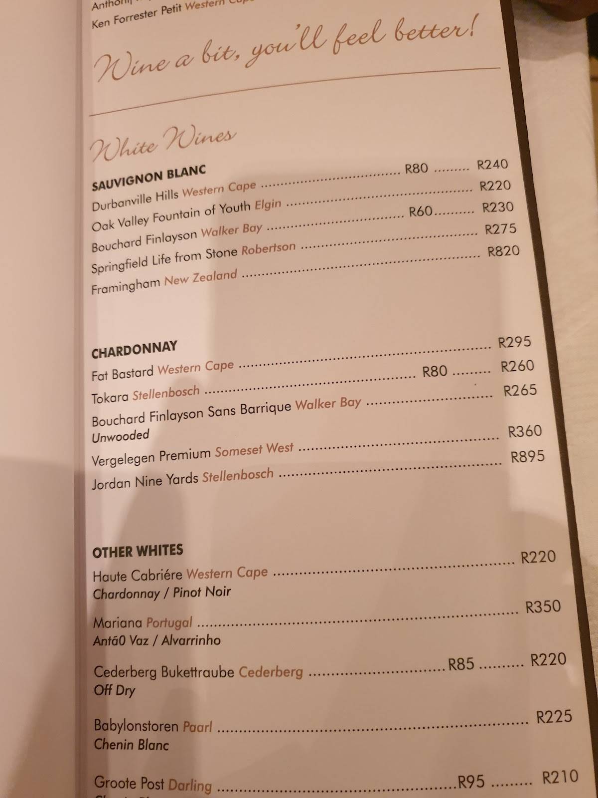 Menu at Pigalle - Sandton restaurant, Sandton, UO9
