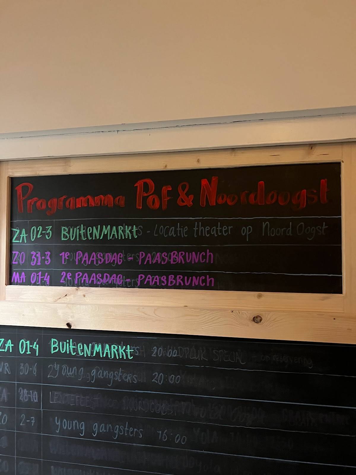 Carta de Restaurant Pof, Amsterdam