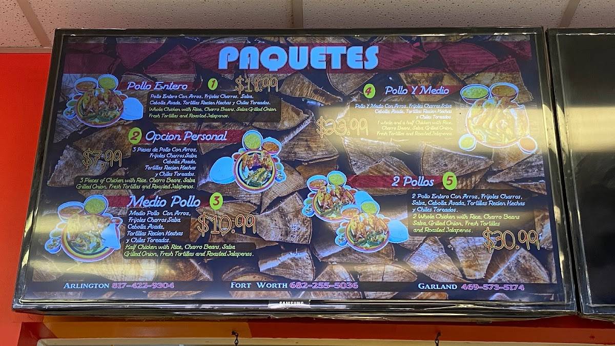 Menu at Pollos La Pullita restaurant, Arlington