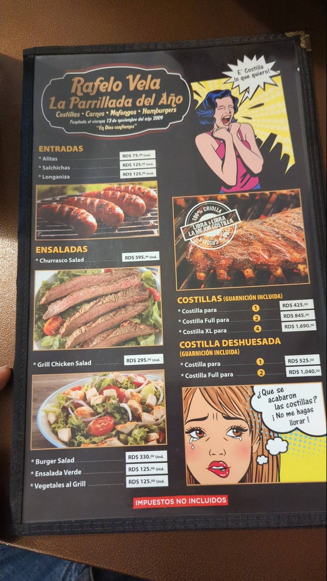 Carta de Rafelo Vela La Parrillada del Año, Santo Domingo