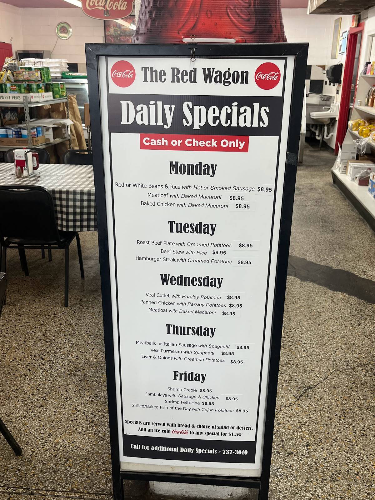 Menu at Red Wagon Poboys restaurant, Harahan