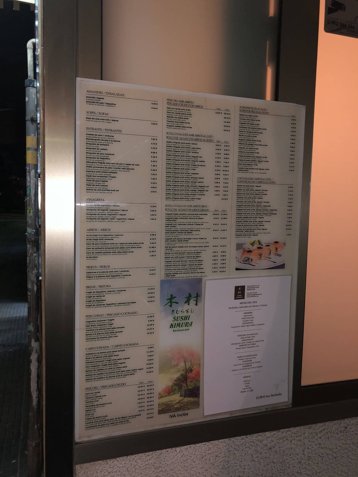 Menu at Restaurant japones KIMURA, Reus, Avinguda del Cardenal Vidal i ...