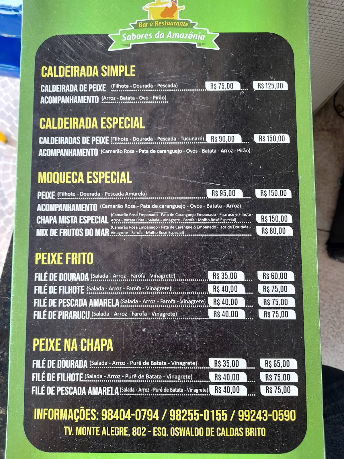 Menu em Restaurante Sabor Da Amazonia, Belém