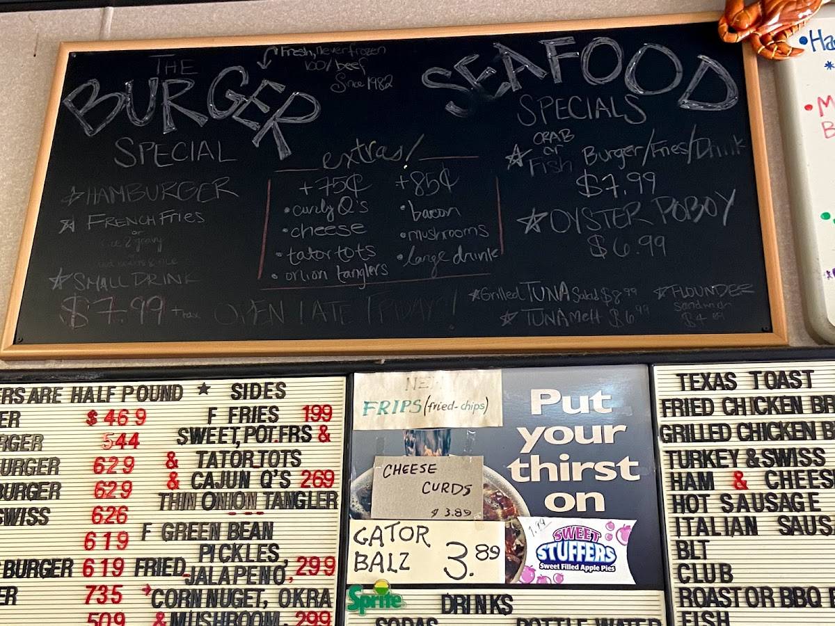 Menu at Riverside Patty restaurant, Baton Rouge, Cloverland Ave