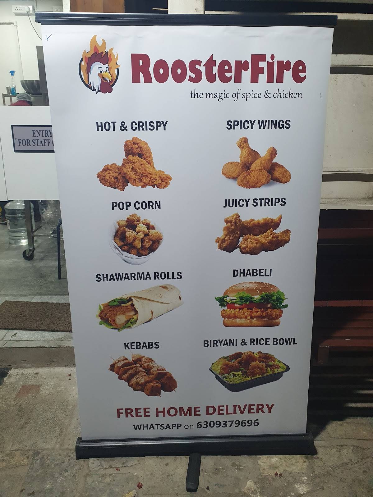 Menu at Rooster Fire, Hyderabad
