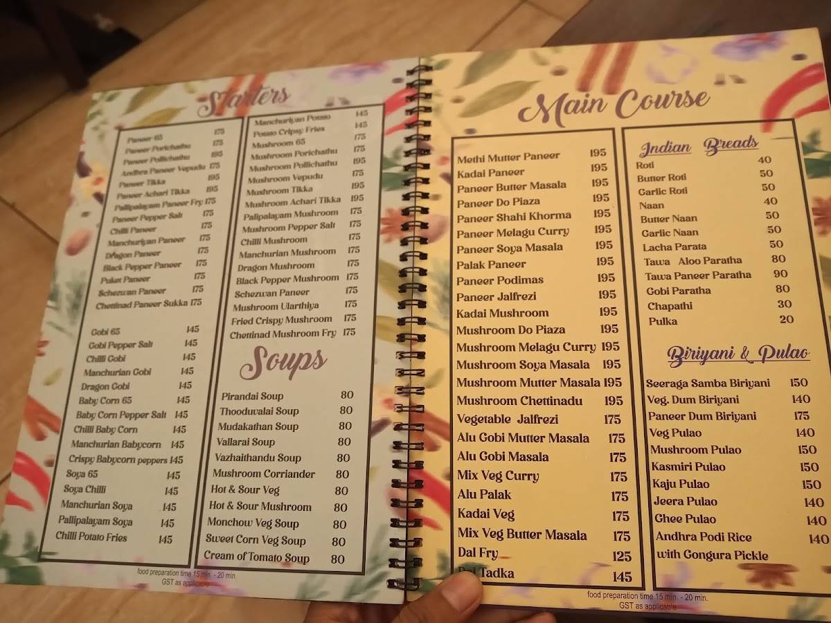 Menu at SANMITH PURE VEG RESTAURANT, Chennai