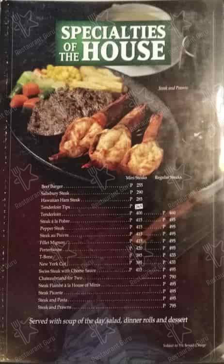 Menu at SGS House of Minis restaurant, San Juan, J322+W8H