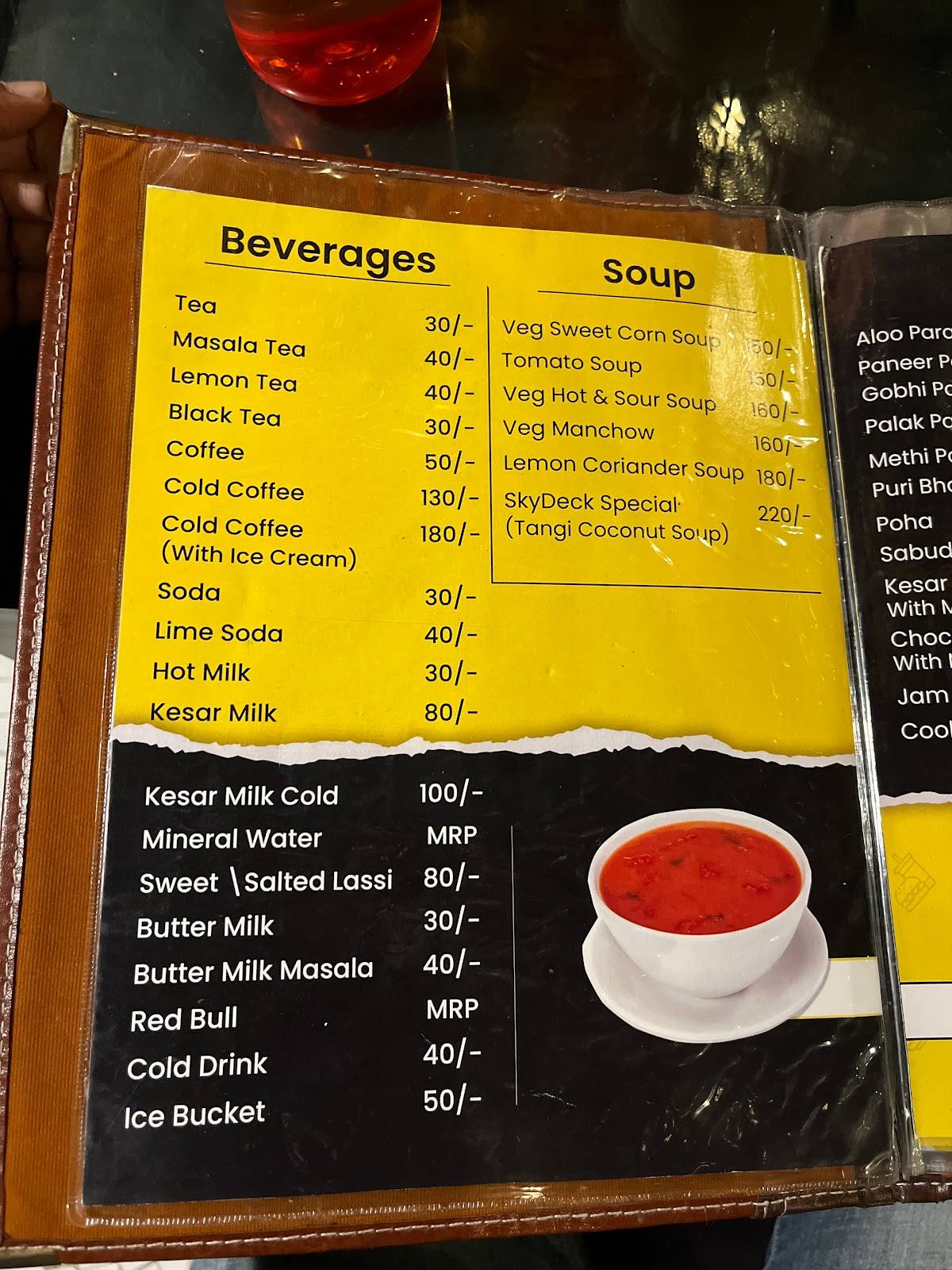 Menu at SKYDECK ROOFTOP RESTAURANT, Udaipur
