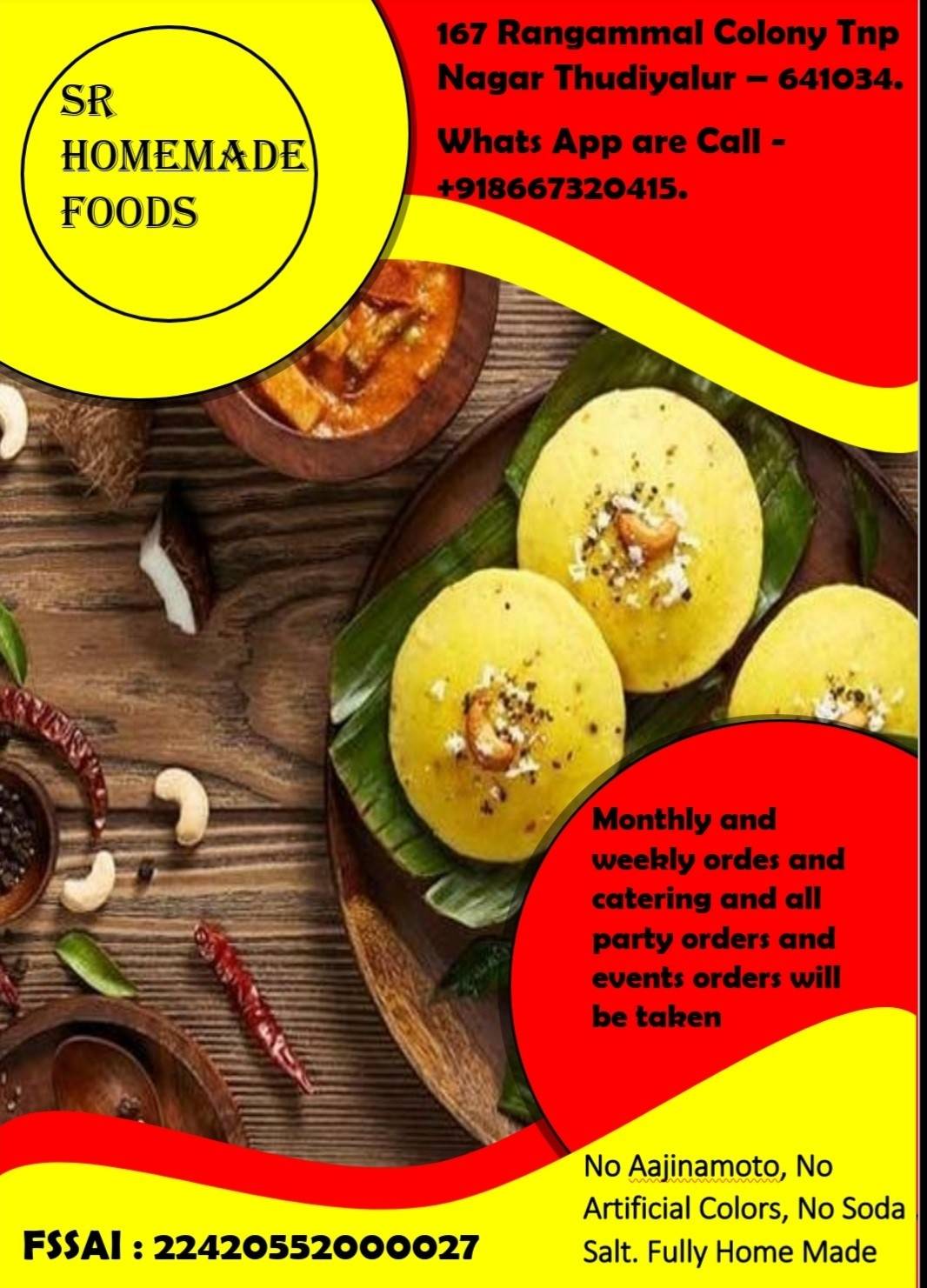 Menu at SR HOME MADE FOODS, Coimbatore