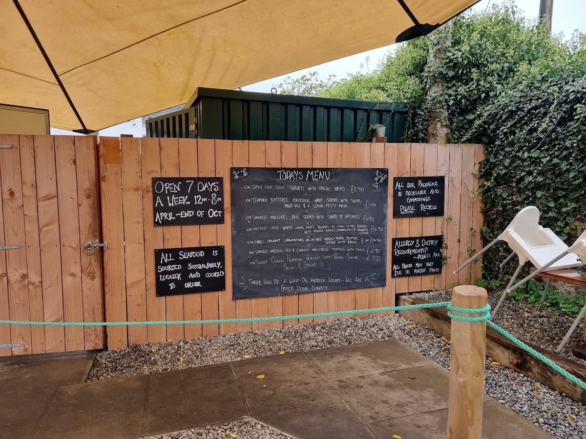 Menu at Seafood Shack restaurant, Ullapool