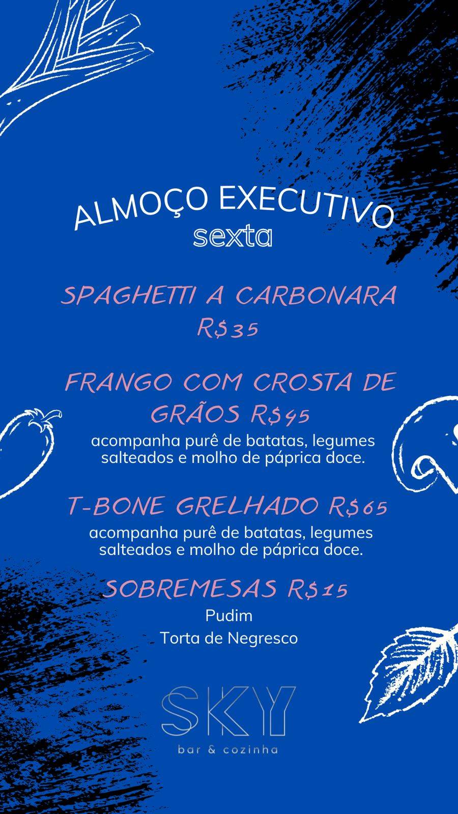 Menu em Sky Bar & Cozinha - Rooftop, Passo Fundo