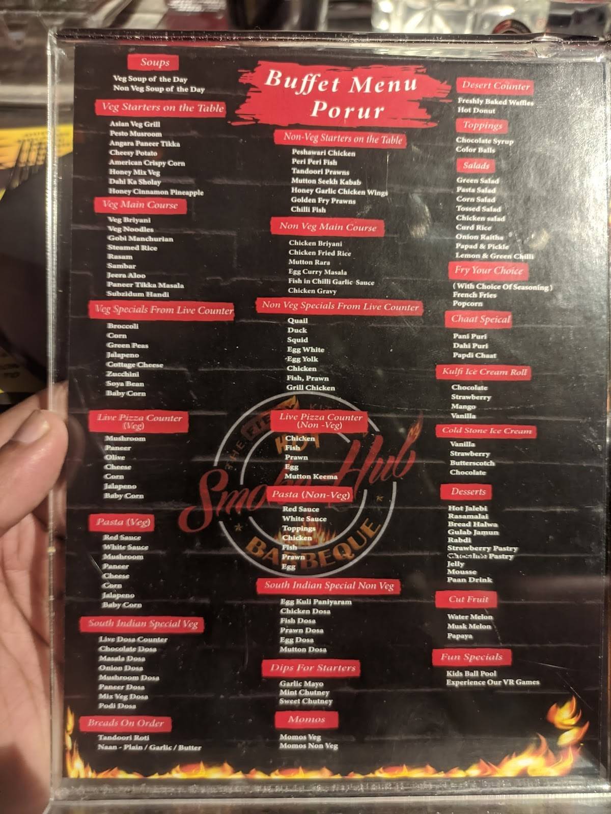 Menu at Smoke Hub Barbeque - Porur, Chennai
