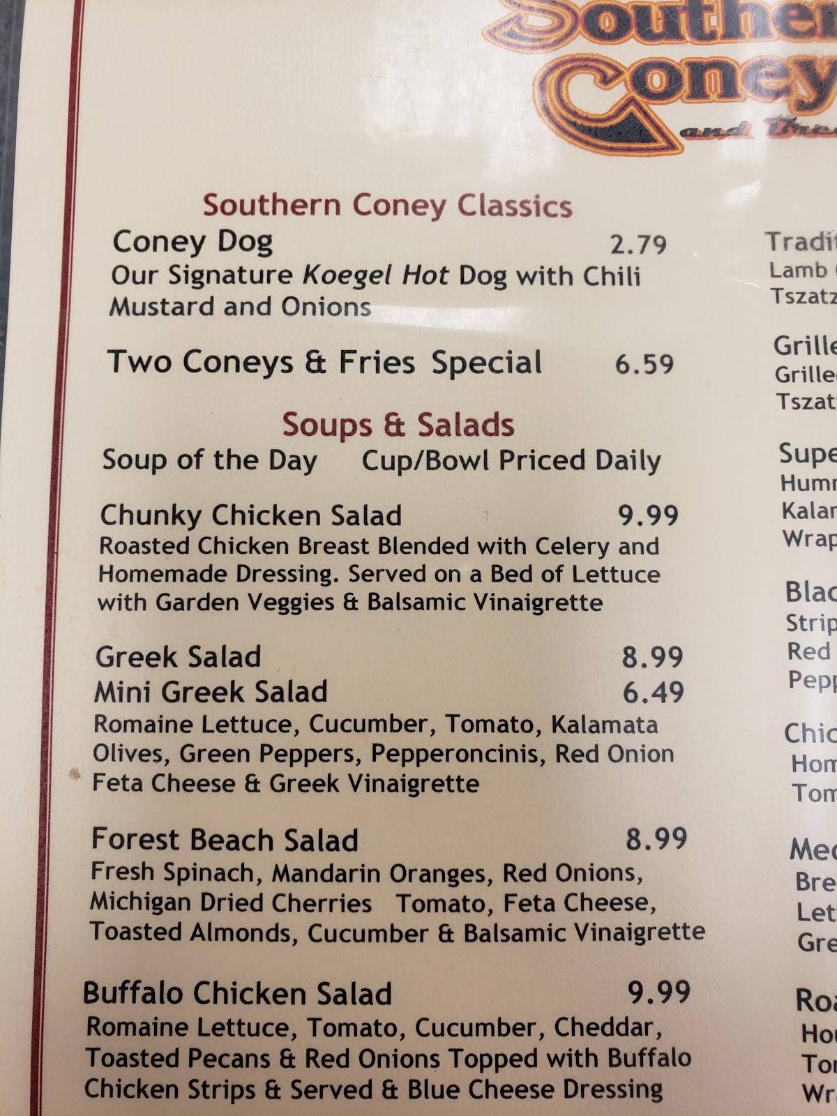 Menu at Southern Coney And Breakfast restaurant, Hilton Head Island