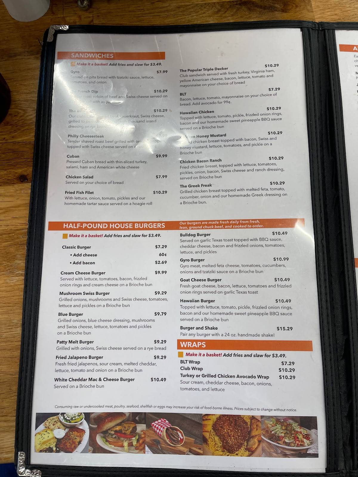 Menu at Sunrise Eatery restaurant, Zephyrhills, Gall Blvd