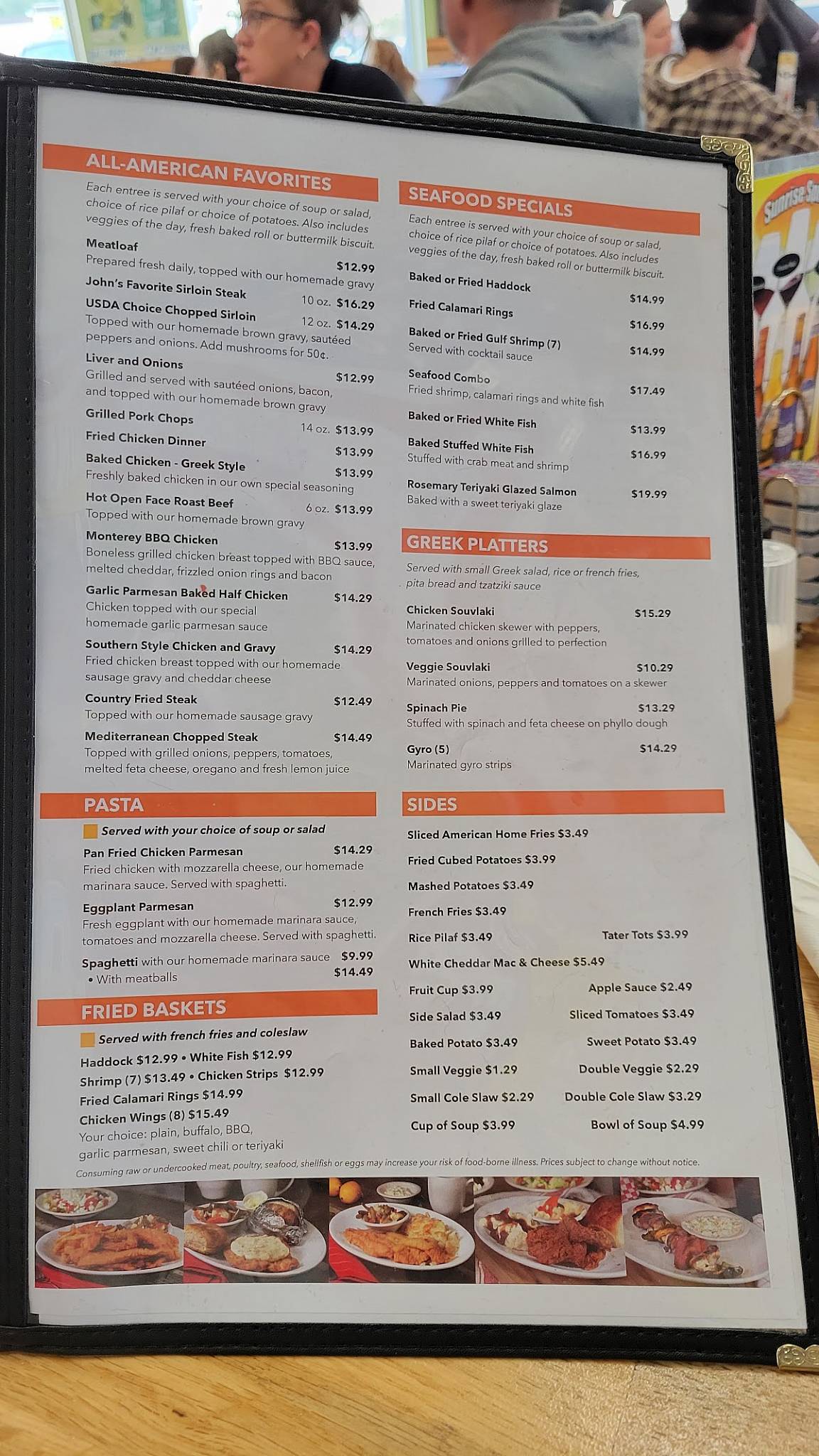 Menu at Sunrise Eatery restaurant, Zephyrhills, Gall Blvd