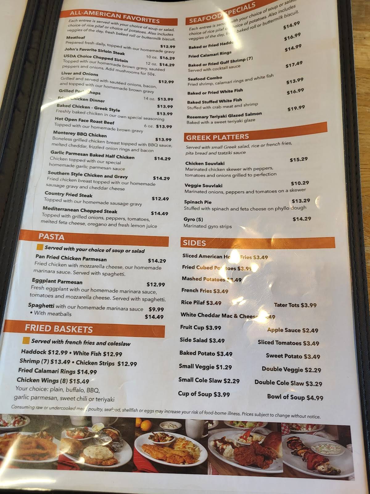 Menu at Sunrise Eatery restaurant, Zephyrhills, Gall Blvd