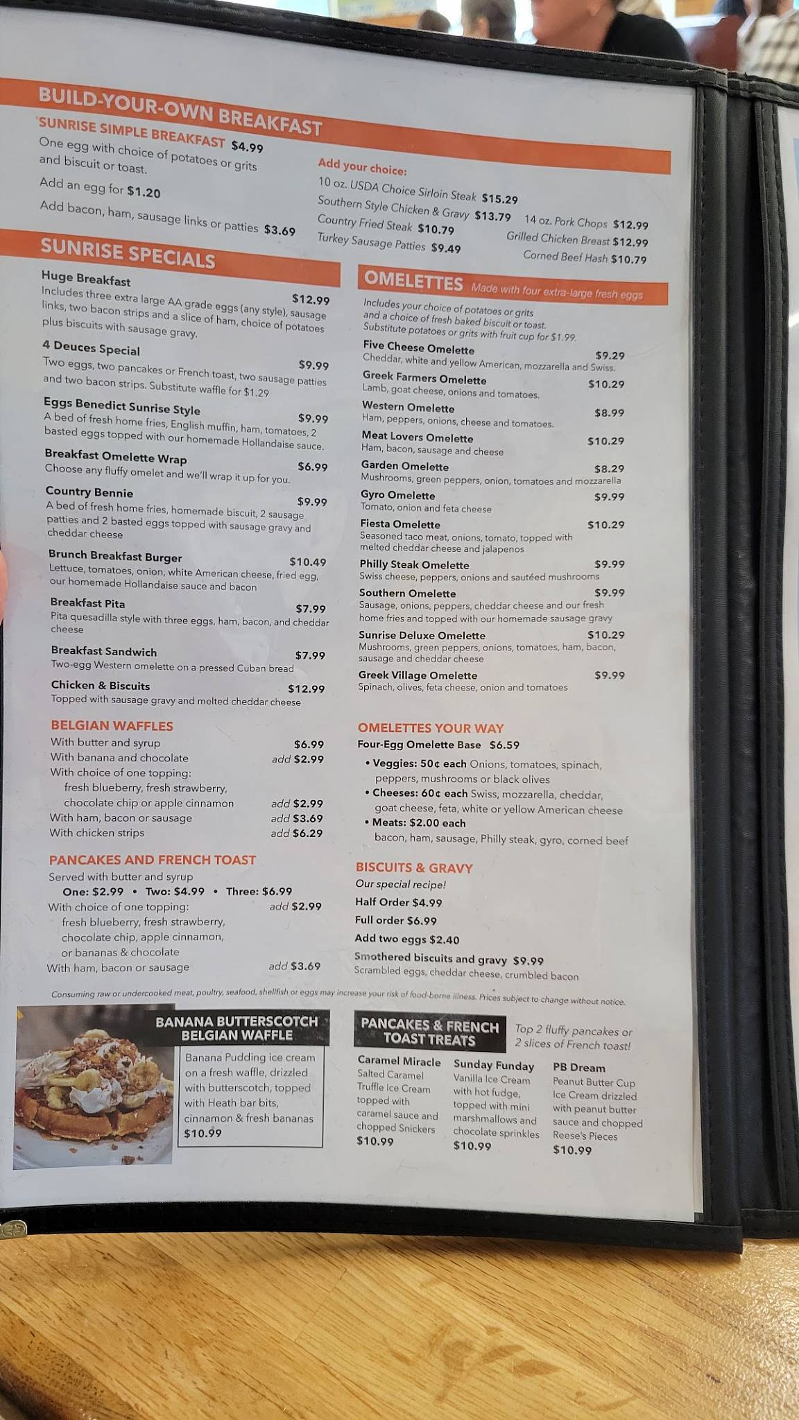 Menu at Sunrise Eatery restaurant, Zephyrhills, Gall Blvd