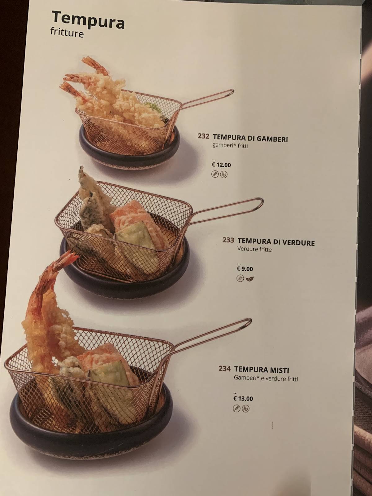 Menu da SushiTO ristorante, Mappano