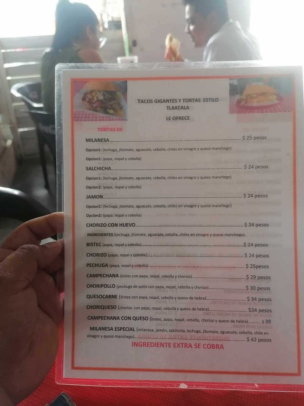 Menu at TACOS GIGANTES Y TORTAS restaurant, Túxpam de Rodríguez Cano