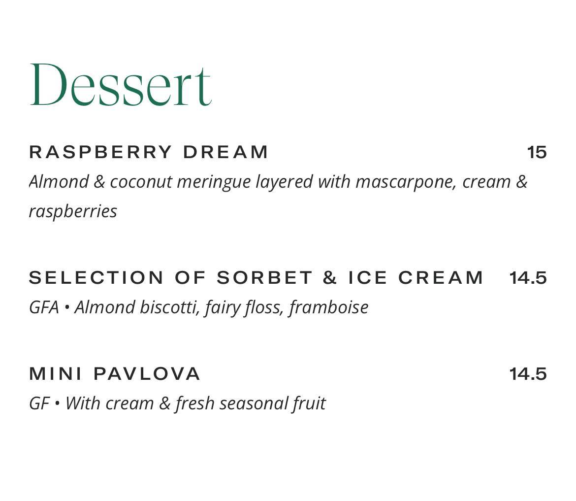 Menu at The Anchorage Restaurant, Wollongong