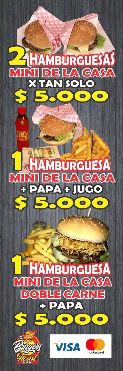 Menu at The Burgers House M&M restaurant, Ibagué