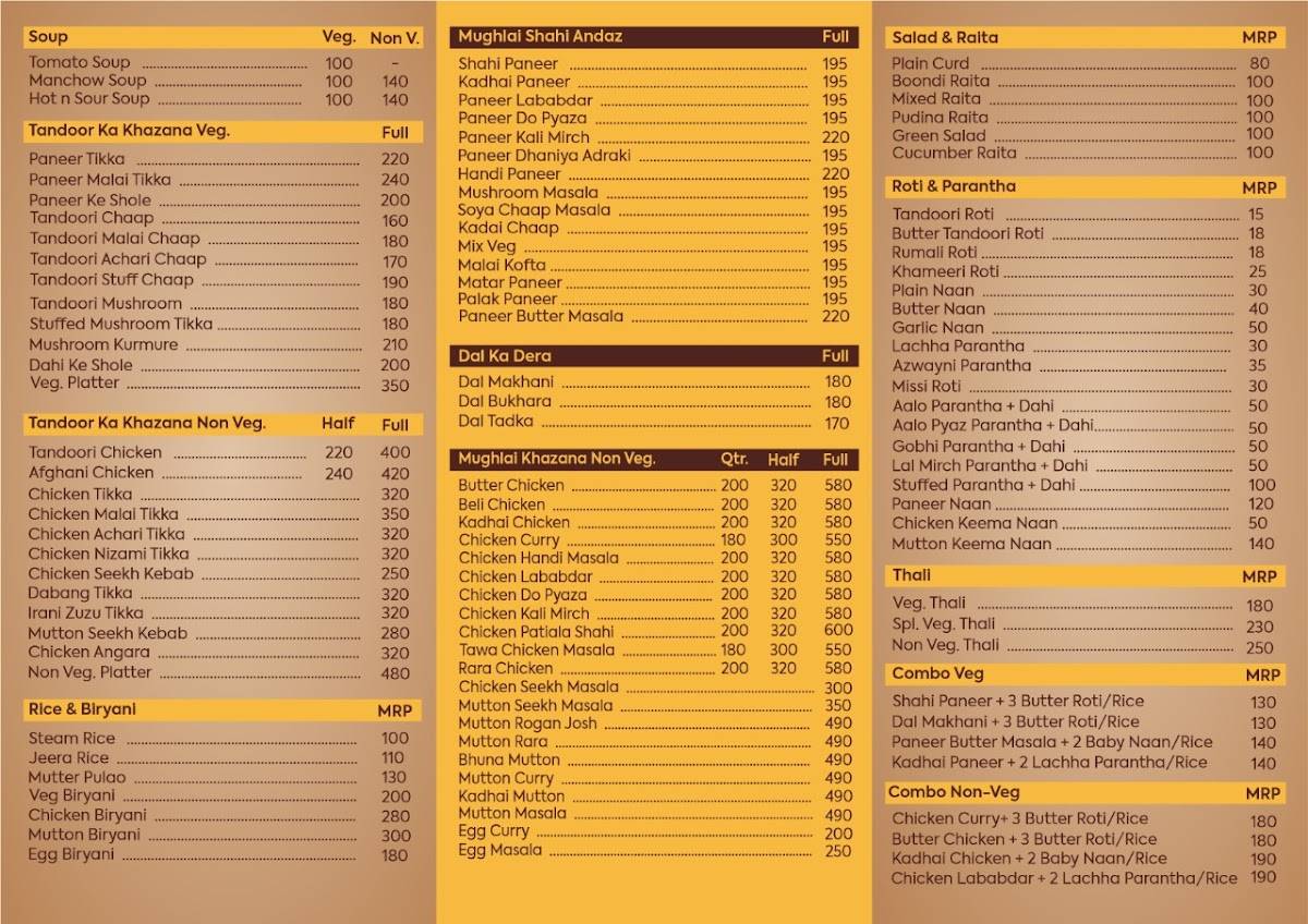 Menu at The Dhaba Nation Restaurant, Delhi