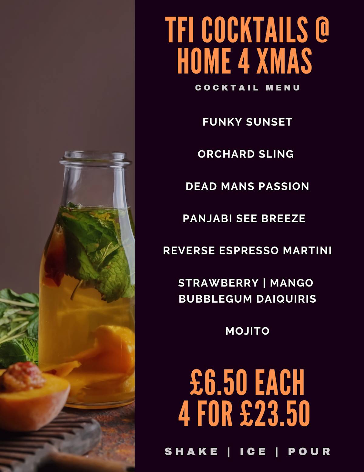 Menu at The Funky Indian Leeds restaurant, Pudsey