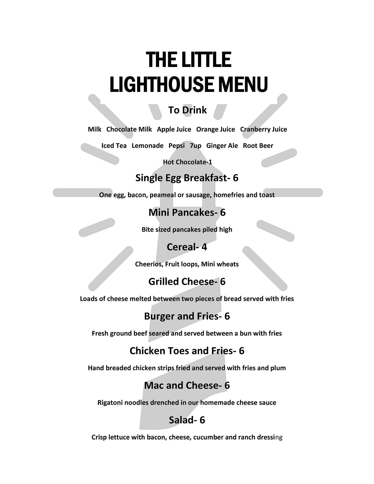 Menu at The Lighthouse Restaurant, Southampton, 199 High St