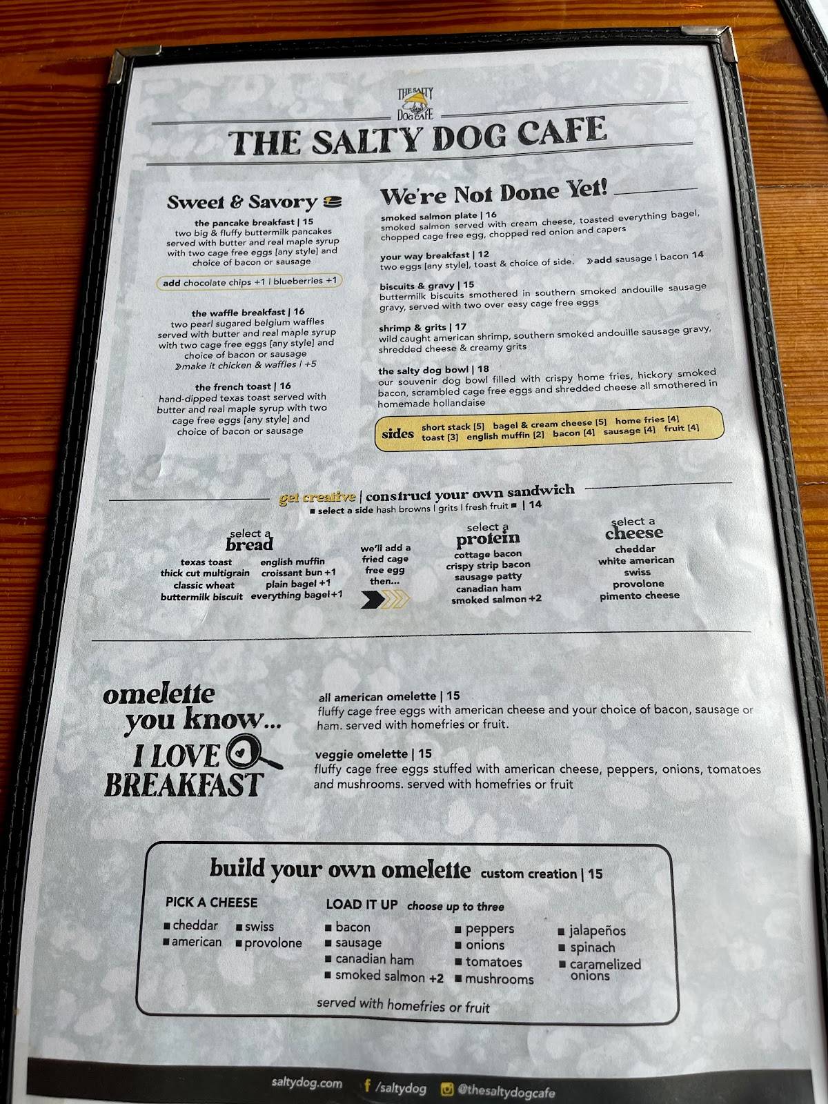 Menu at The Salty Dog Cafe, Hilton Head Island, 232 S Sea Pines Dr