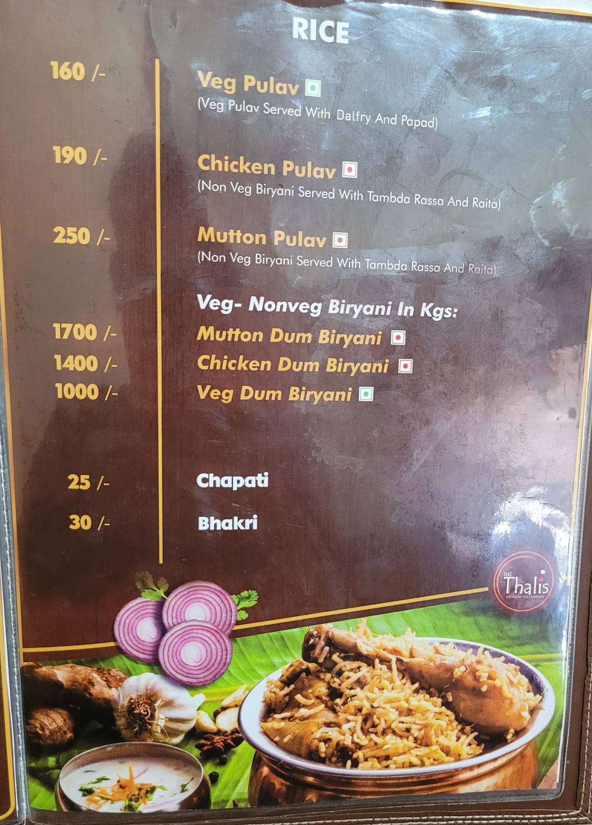 Menu at The Thalis ( Kolhapuri Thali ) - Best kolhapuri Non-veg thali ...