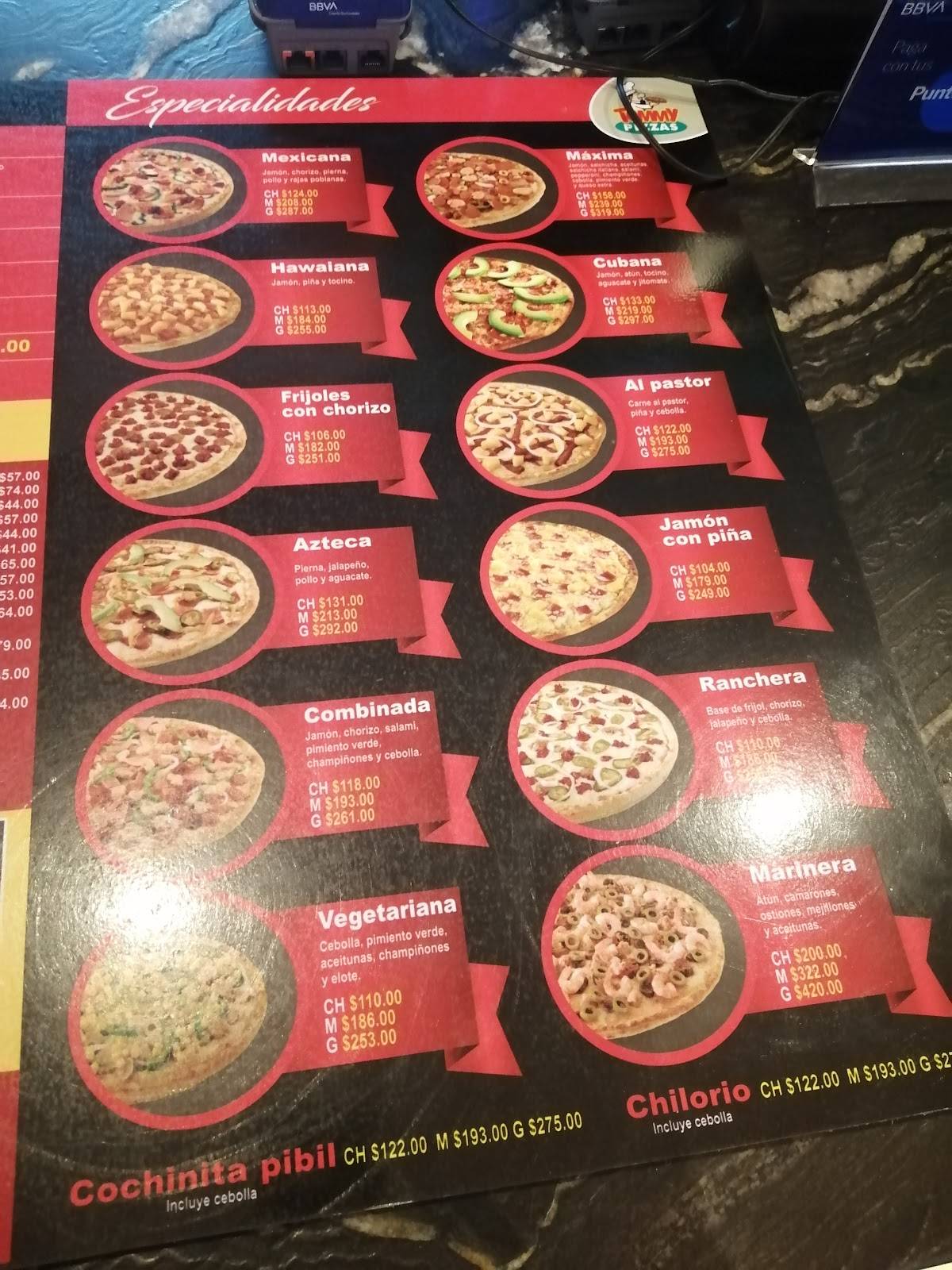 Menu at Tommy Pizzas Zona Azul restaurant, Mexico City