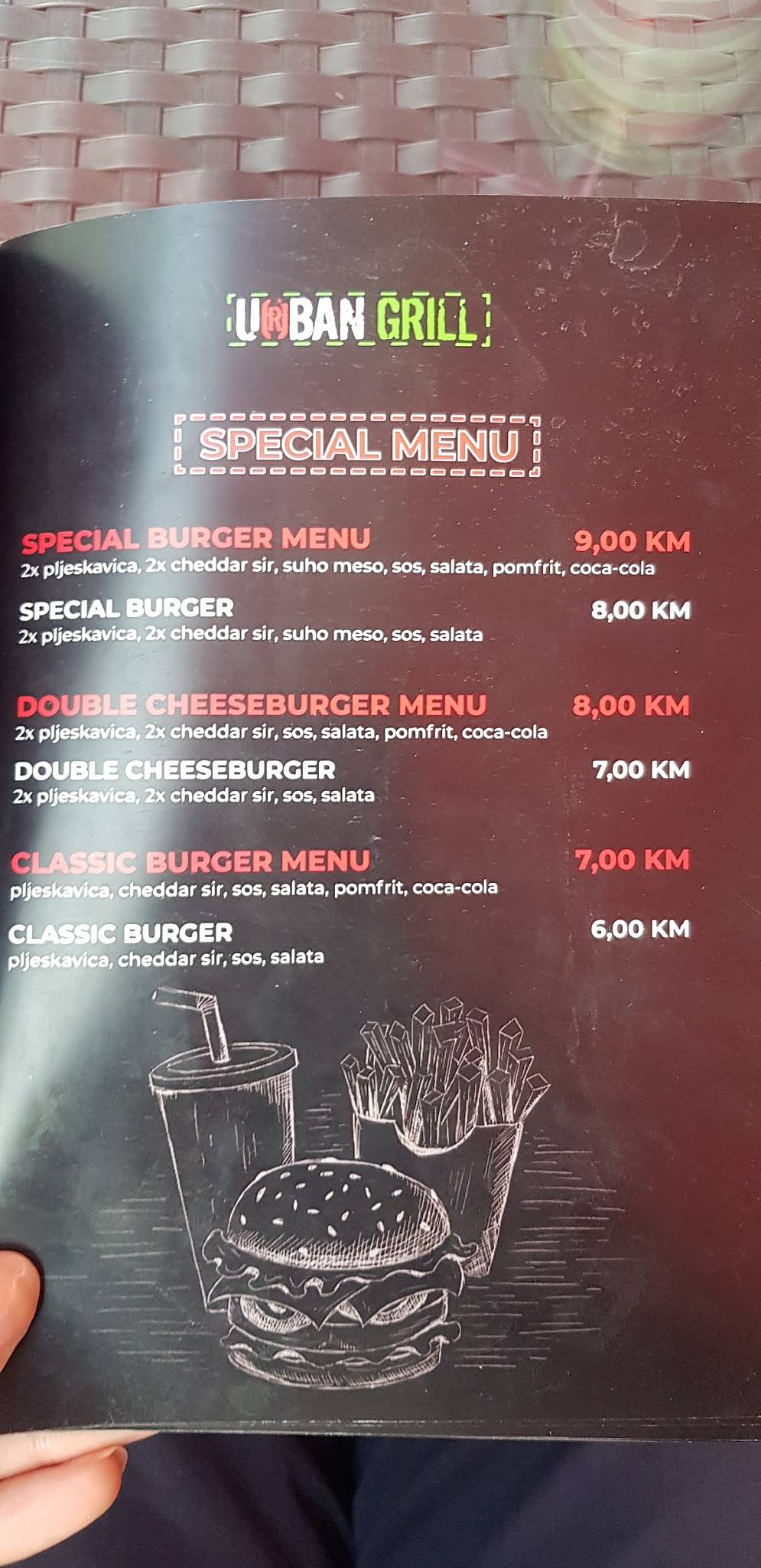 Menu at Urban Grill (2) restaurant, Zenica