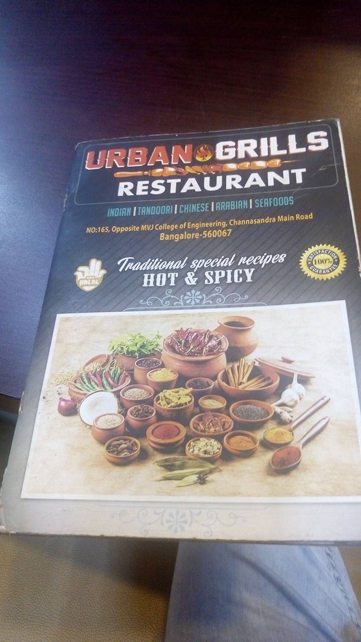 Menu at Urban Grills Restaurant, Bengaluru, Shop No 165