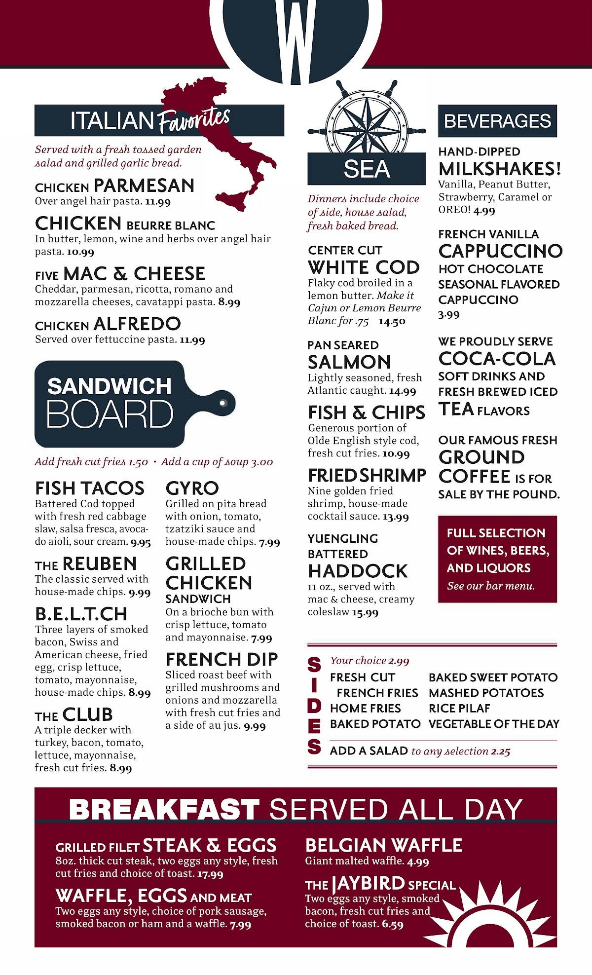 Menu at Waterloo Restaurant & Catering, Akron