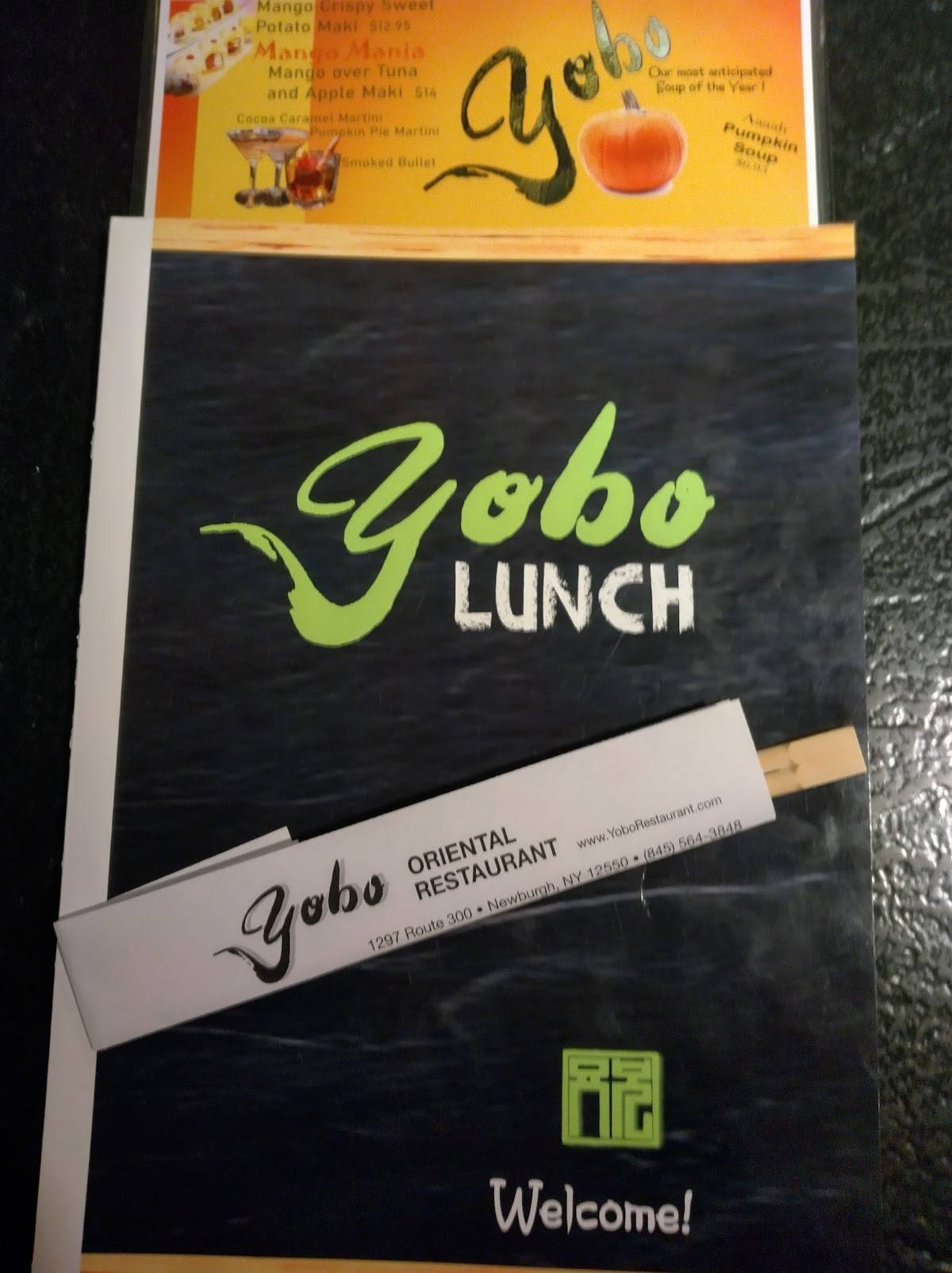 Menu at Yobo restaurant, Newburgh