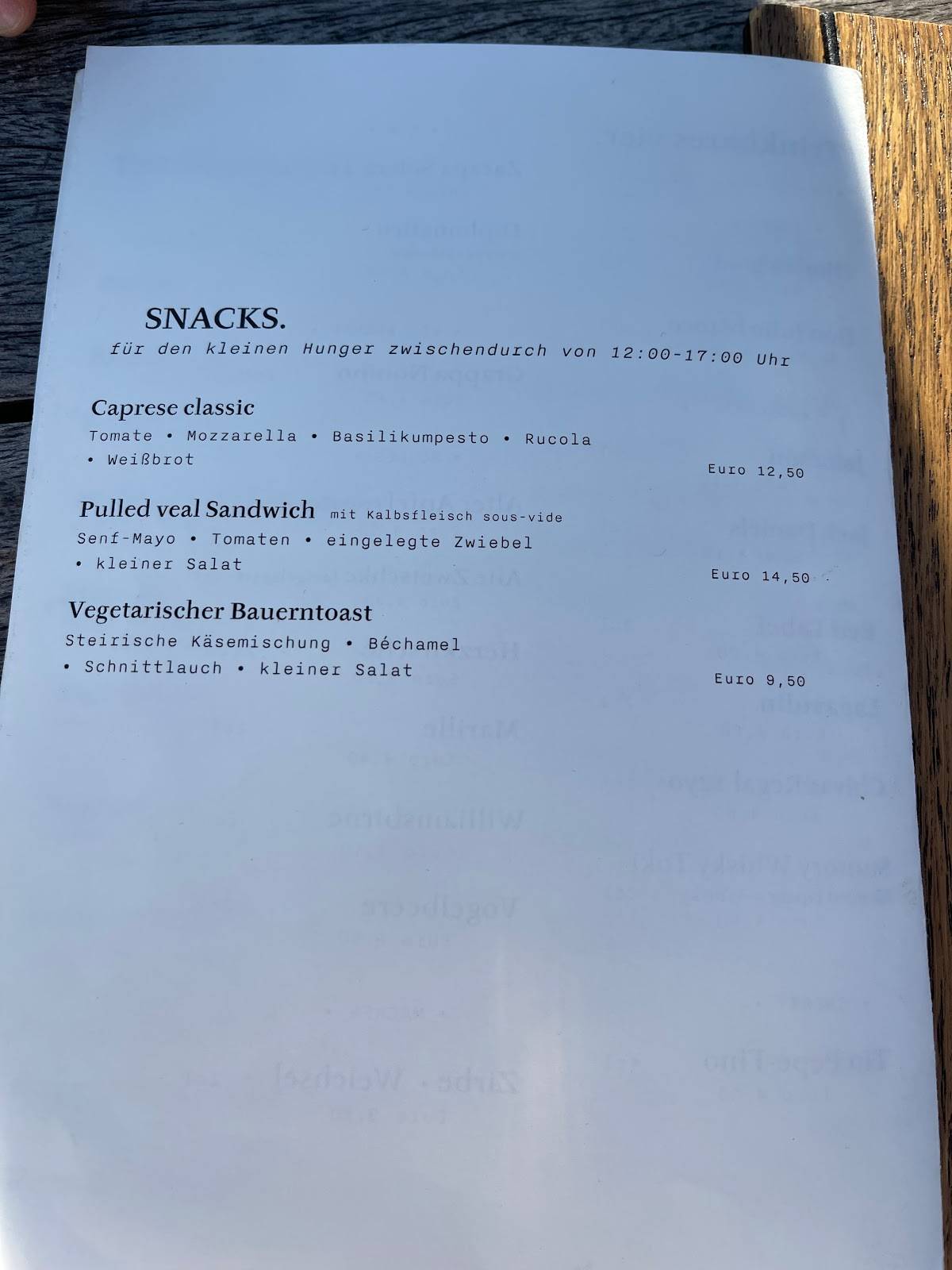 Speisekarte von aiola upstairs restaurant, Graz, Schloßberg 2