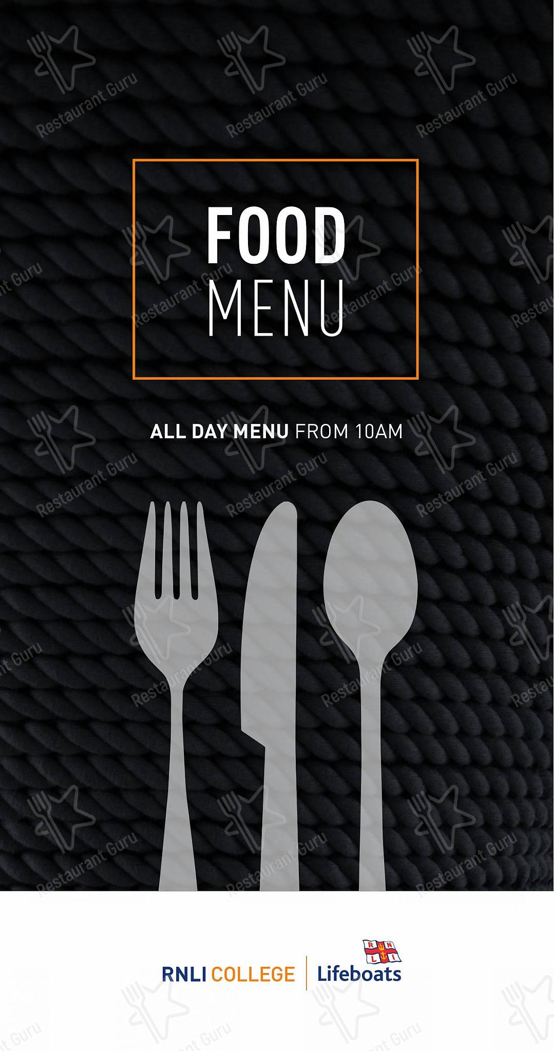 Menu at Riggers pub & bar, Poole