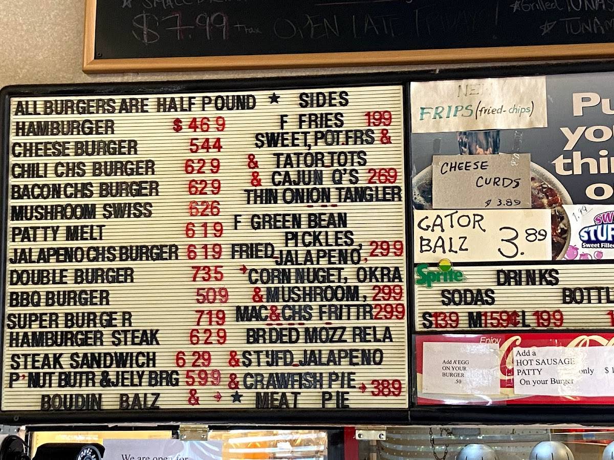 Menu at Riverside Patty restaurant, Baton Rouge, Cloverland Ave