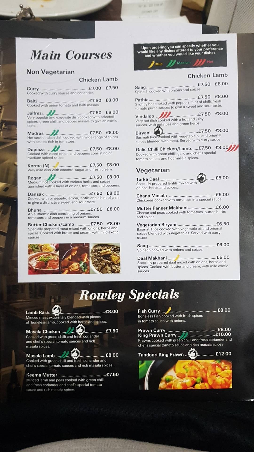 Menu at The Rowley Bar and Grill, Rowley Regis