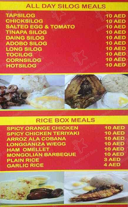 Carta del restaurante Royal Pinoy Abu Dhabi, Abu Dabi, Hamdan شارع 5