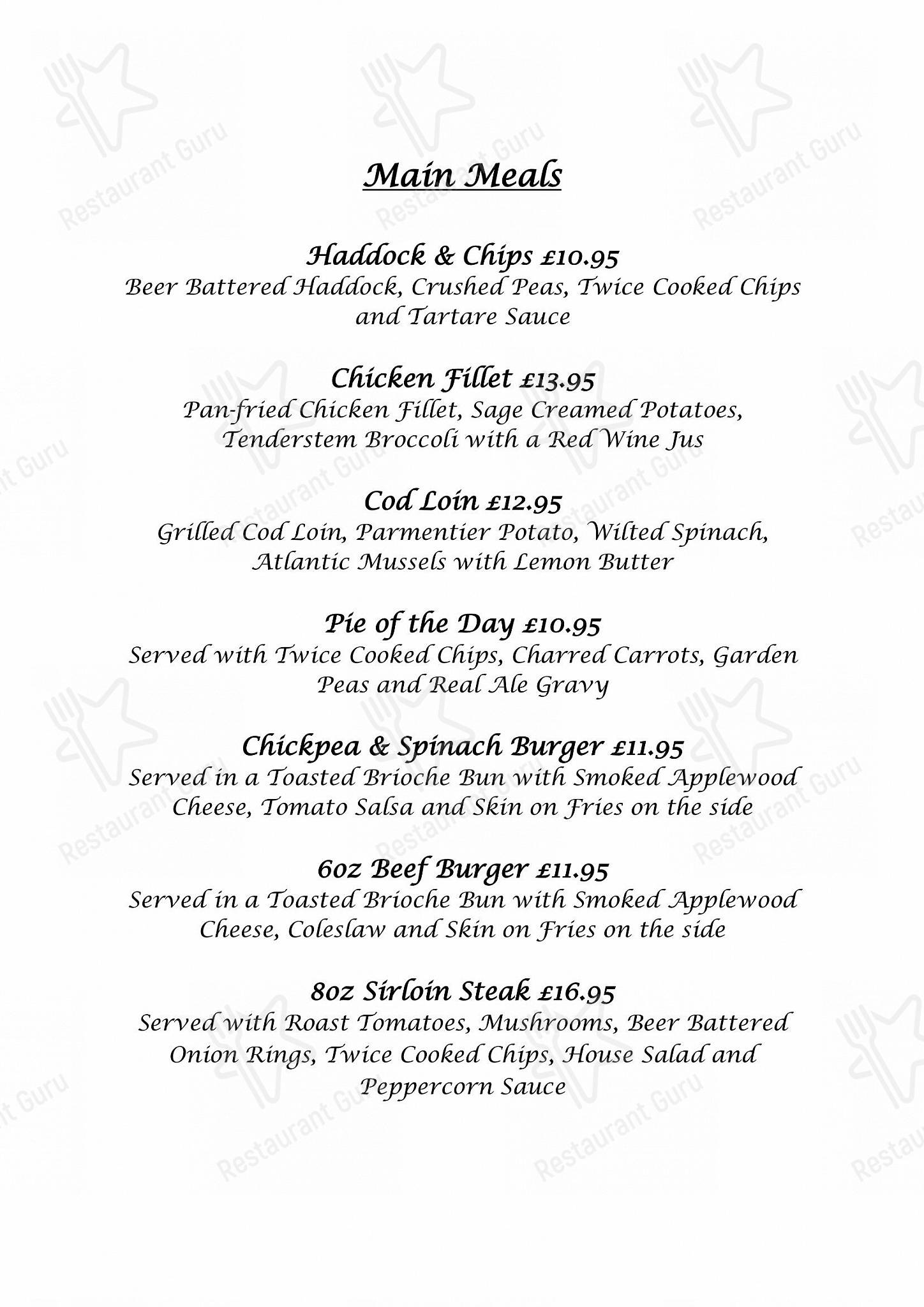 Menu at Royal Station Hotel & Junction Bar, Carnforth