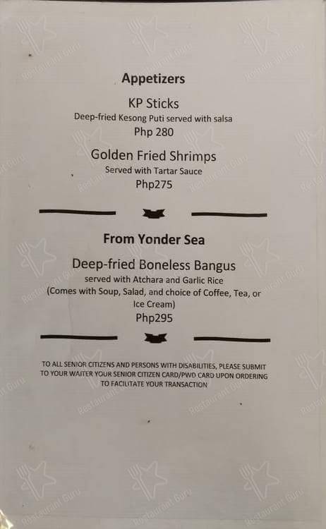 Menu at SGS House of Minis restaurant, San Juan, J322+W8H