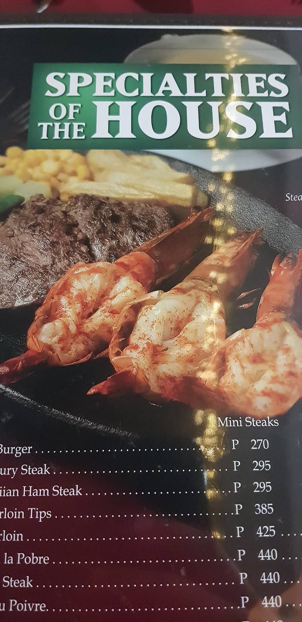 Menu at SGS House of Minis restaurant, San Juan, J322+W8H