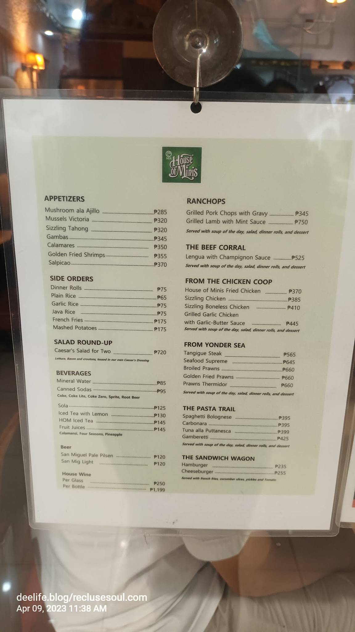 Menu at SGS House of Minis restaurant, San Juan, J322+W8H