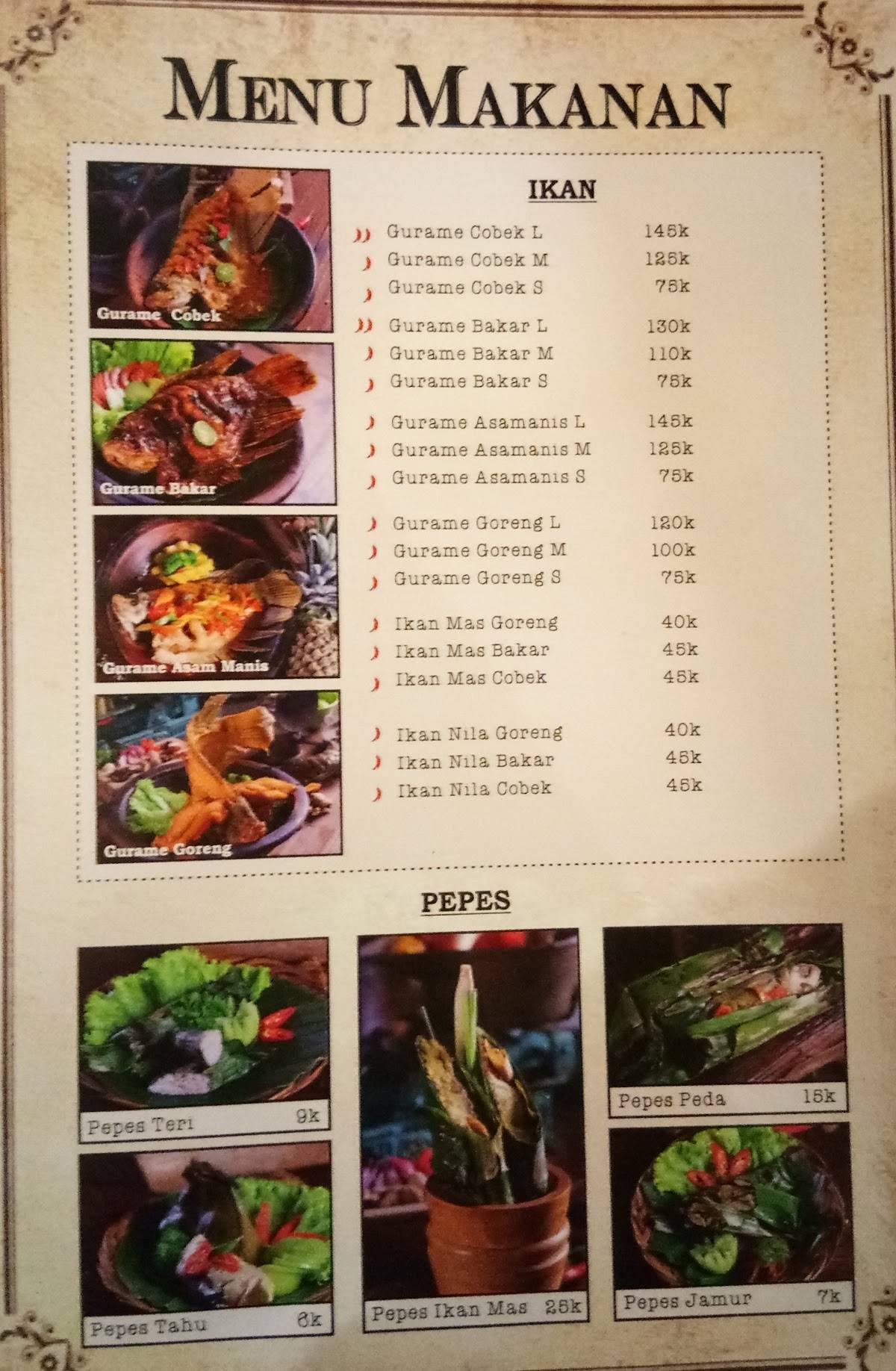 Carta del restaurante SHSD Sambel Hejo Sambel Dadak Grand Wisata ...