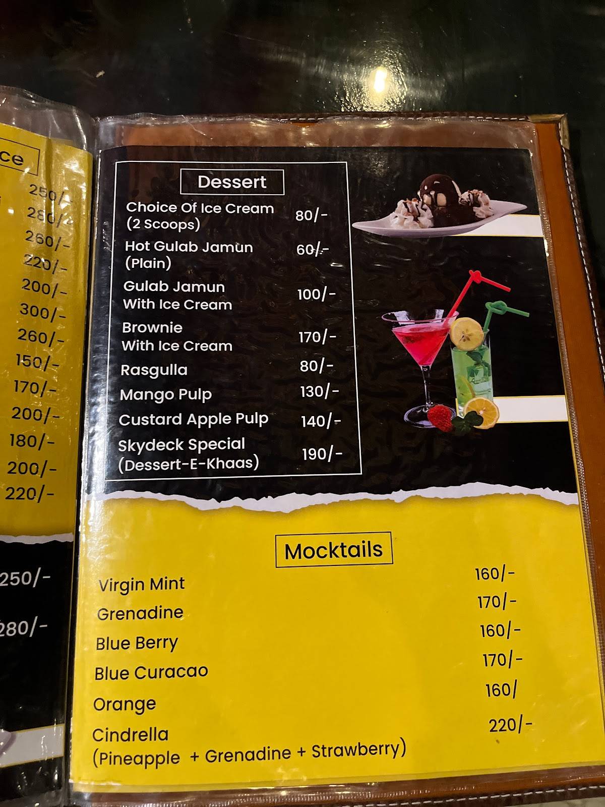 Menu at SKYDECK ROOFTOP RESTAURANT, Udaipur