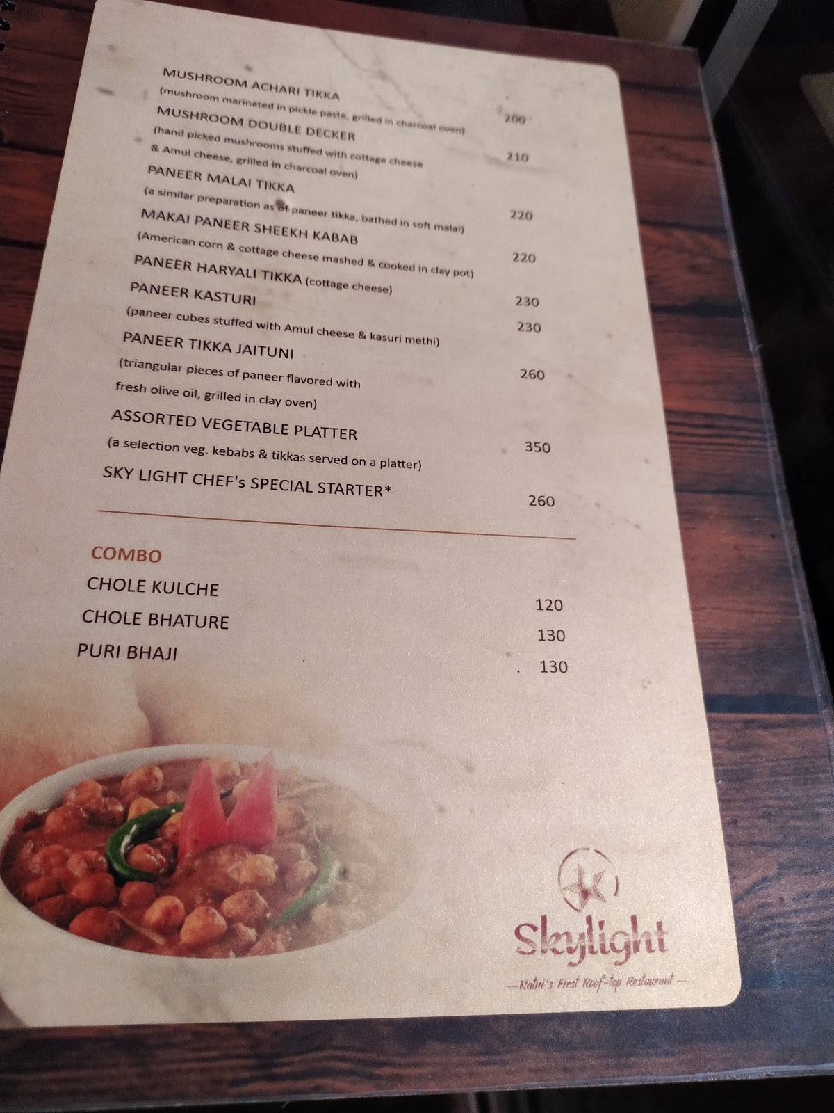 Menu at SONU SKYLIGHT FAMILY RESTAURANT AND MARRIAGE GARDEN, Katni