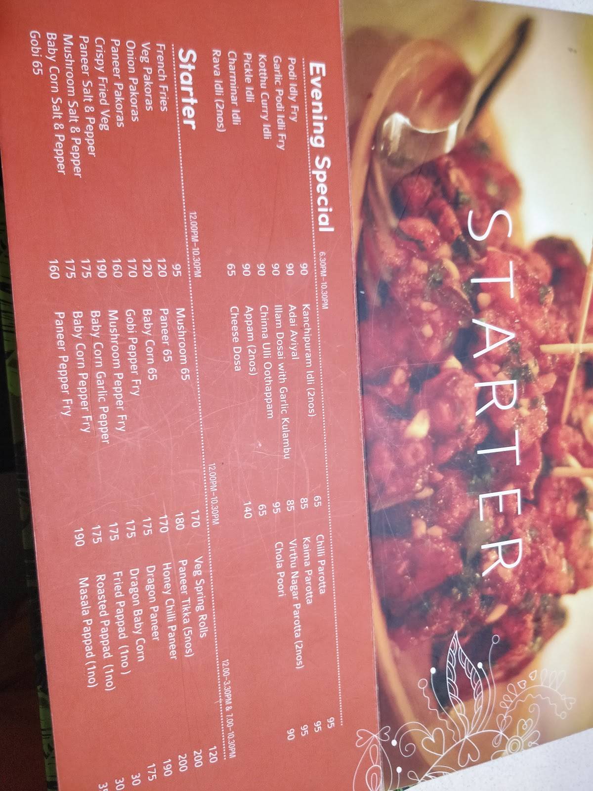 Menu at SREE AKSHAYAM, Chennai, AJ